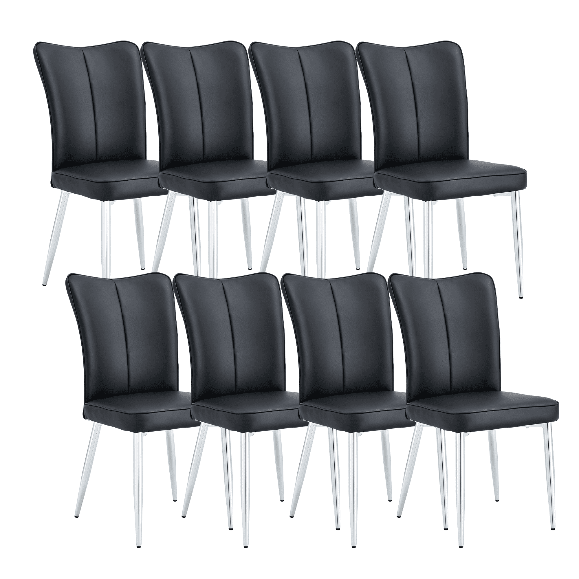 18 Inch PU Dining Chairs, Modern Minimalist Dining Chair with High ...