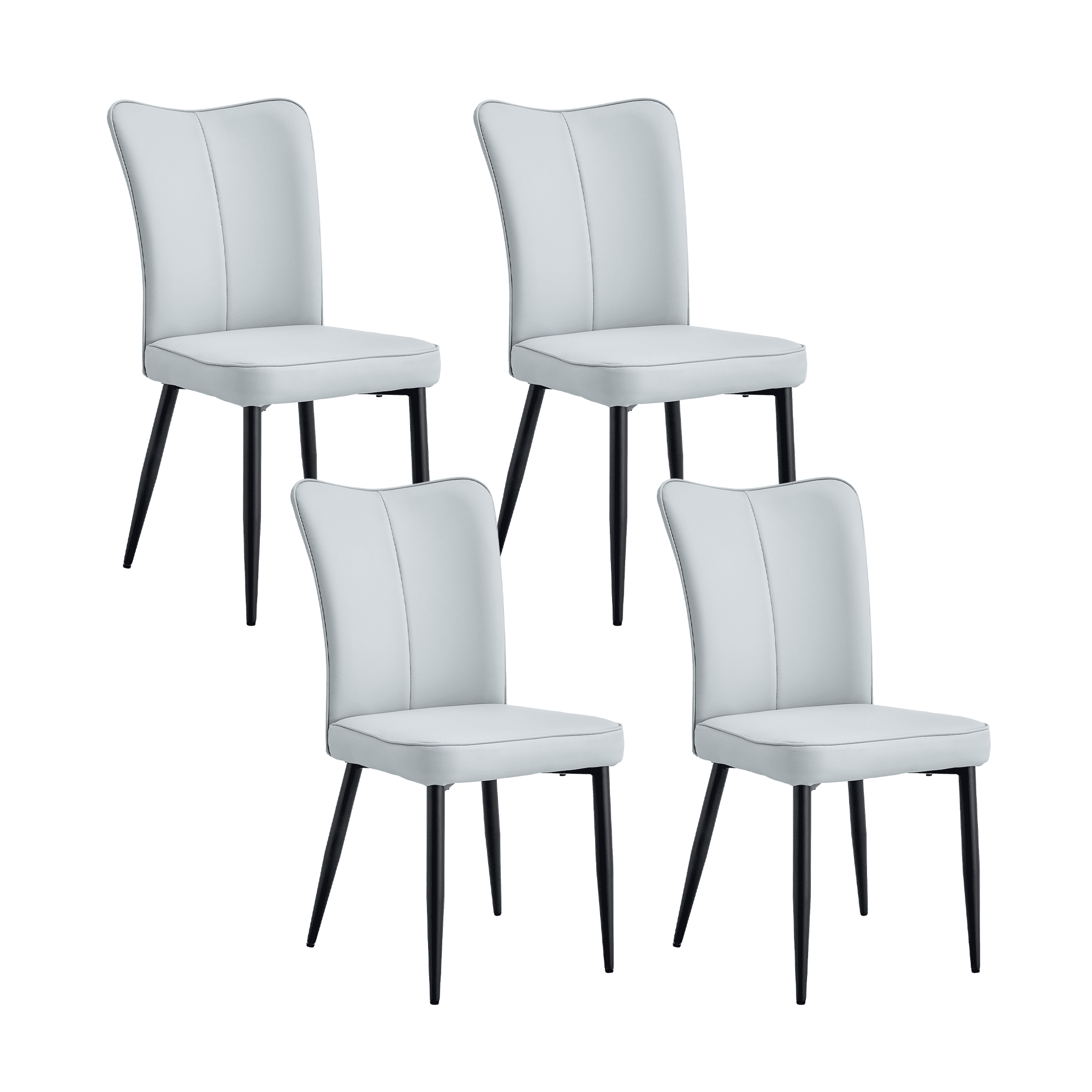 18 Inch PU Dining Chairs, Modern Minimalist Dining Chair with High ...