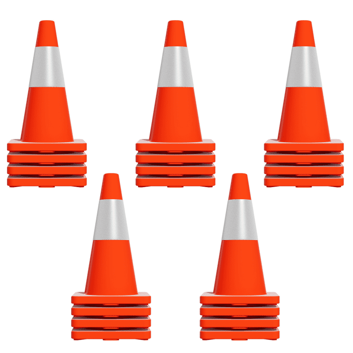 18 Inch PVC Road Parking Cones, high-visibility design, easy for ...
