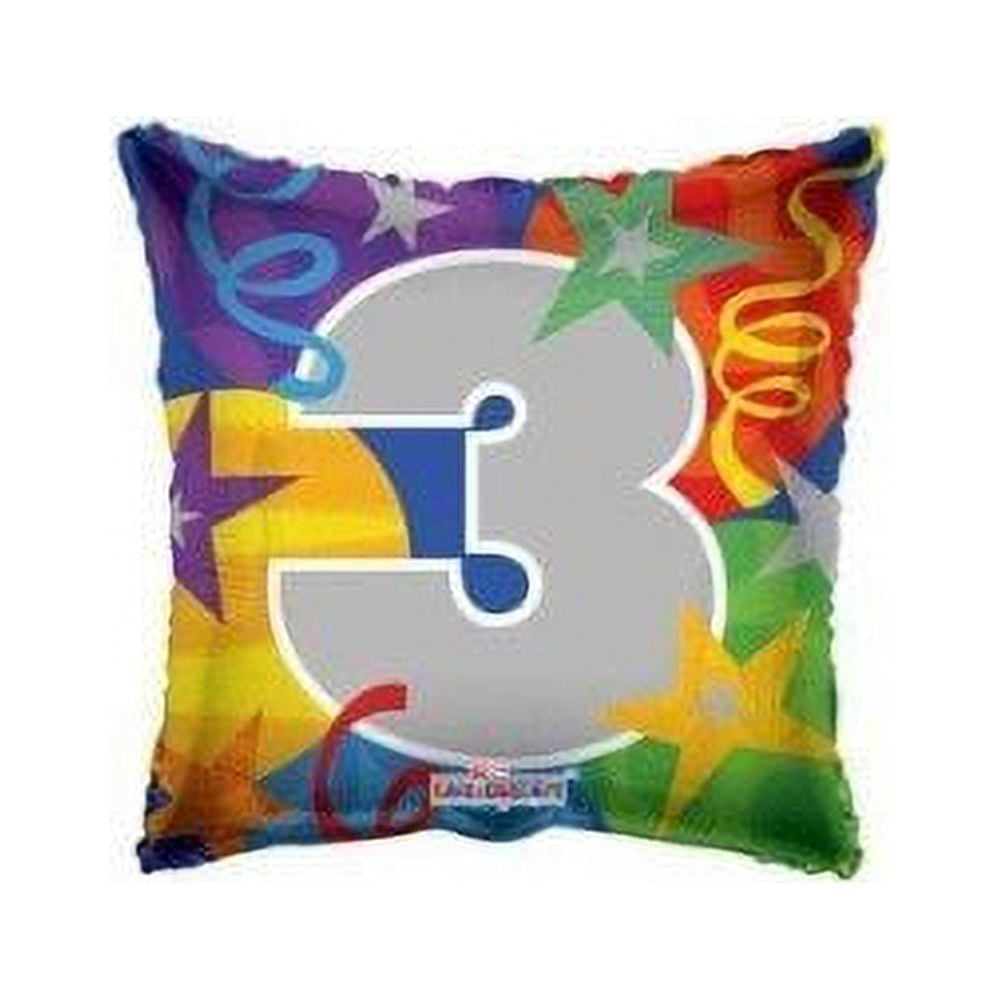 18 Inch Party Number 3 Balloon - Walmart.com