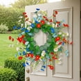 18 Inch Patriotic Wreath, 4th of July Decorations Red White Blue Front ...