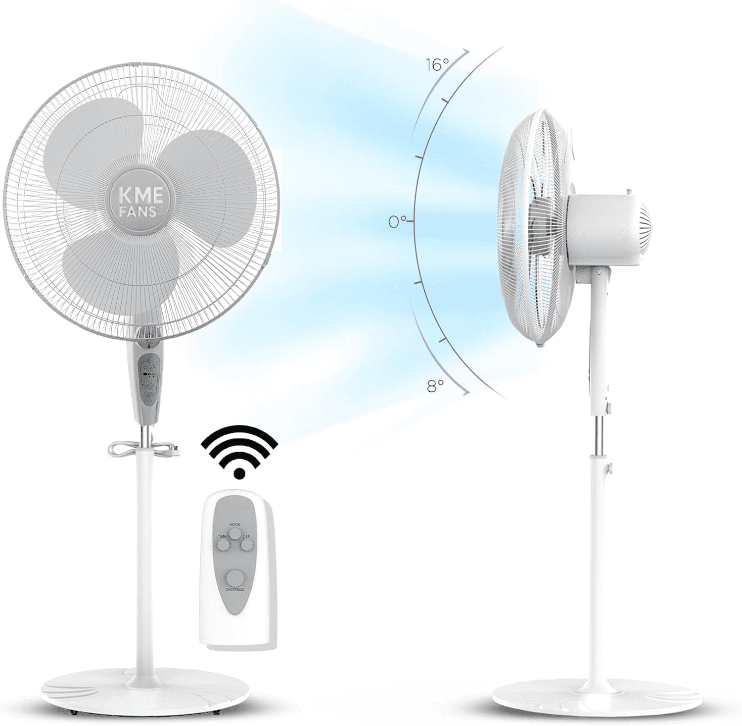 18-Inch Pedestal Fan – Quiet Oscillating Stand Fan with 3 Speeds to ...