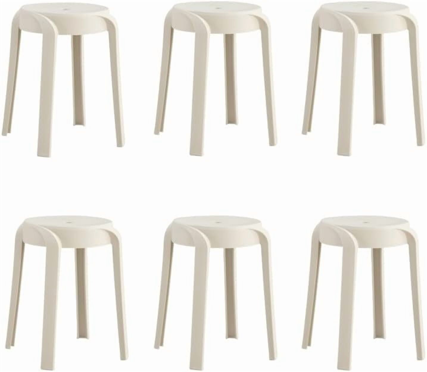 18 Inch Plastic Stack Stool (Set of 6) - Round Stackable Chair for ...