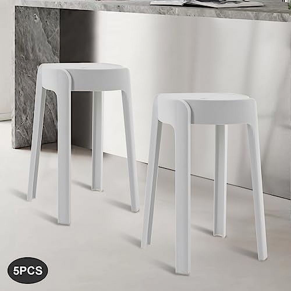 18 Inch Plastic Stackable Stools 5-Pack Seating, Classroom Stools ...