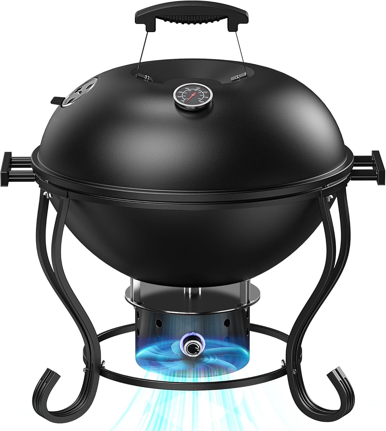 18 Inch Portable Charcoal Grill with Adjustable Fan, Outdoor BBQ Fire ...