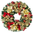 18 Inch Pre-Lit Christmas Wreath, Battery Operated Christmas Hanging ...