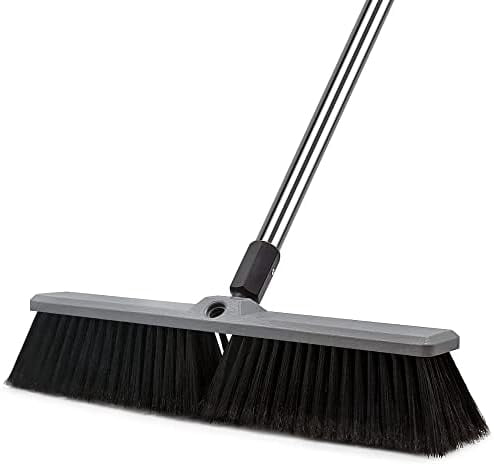 18 Inch Push Broom Brush Outdoor Heavy Duty Broom Stiff Bristles ...