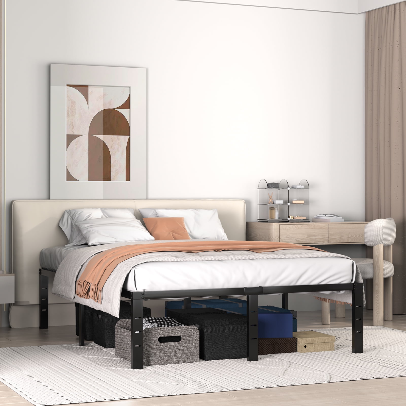 18 Inch Queen Bed Frame - Sturdy Platform Bed Frame Metal Bed Frame No ...