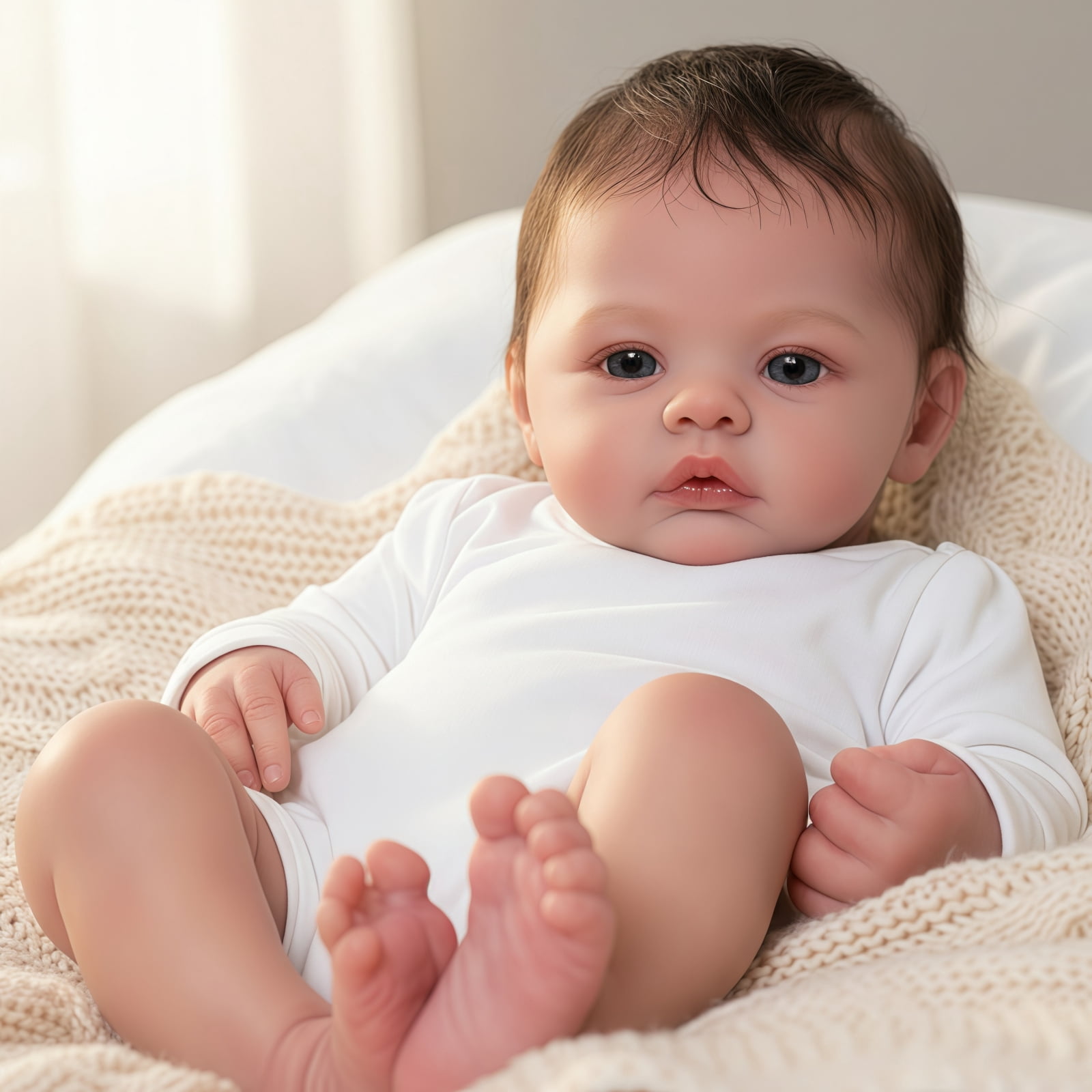 18 Inch Reborn Baby Doll Girl Full Vinyl Body Lifelike Newborn Baby ...