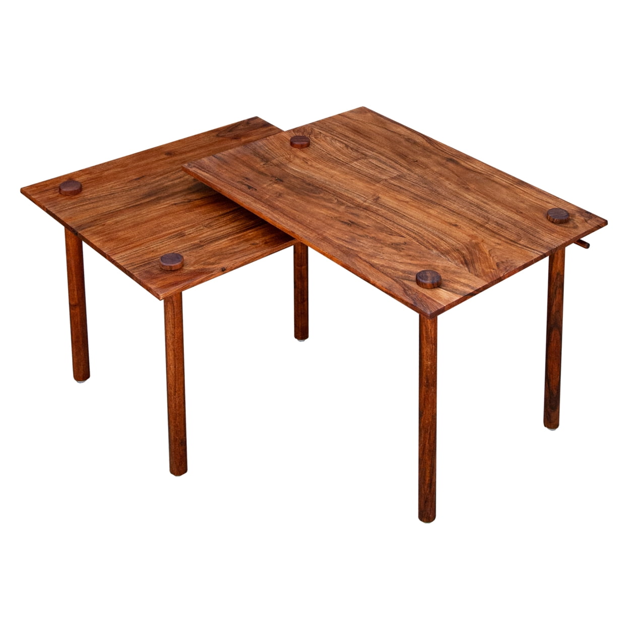 18 Inch Rectangular End Table with Pull Out Extension and Grain Details ...