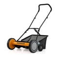 18-Inch Reel Mower, 5-Blade Manual Walk Behind Lawn Mower with Grass ...
