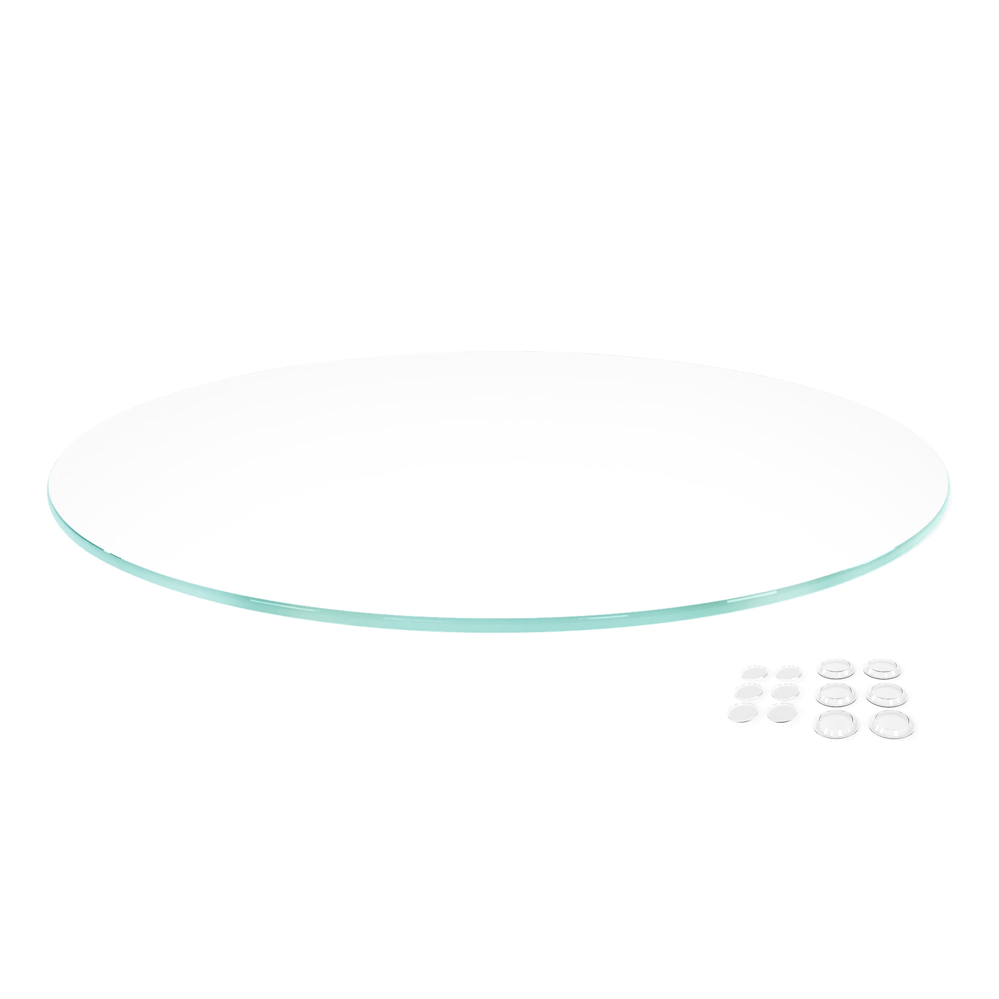 18 Inch Round Glass Table Top with Pencil Edge, Low Iron Tempered Glass ...