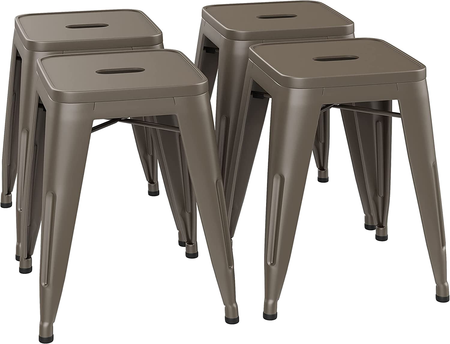 18 Inch Short Stools for Classroom Stools Set of 4 Dining Chairs Metal ...