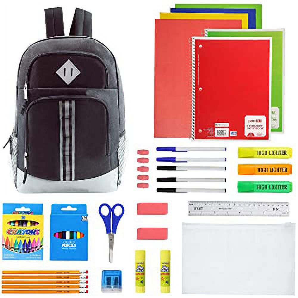 18'' Inch Sport Bulk Backpacks with 52 Piece School Wholesale Supply ...