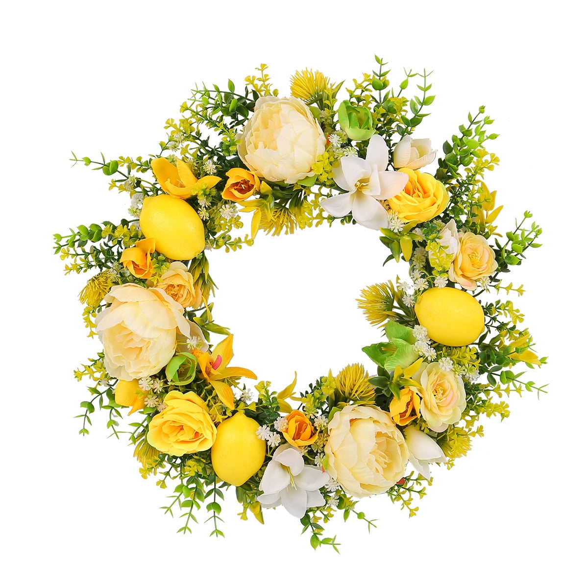 18 Inch Spring Summer Flower Wreaths, Artificial Floral Door Wreaths ...