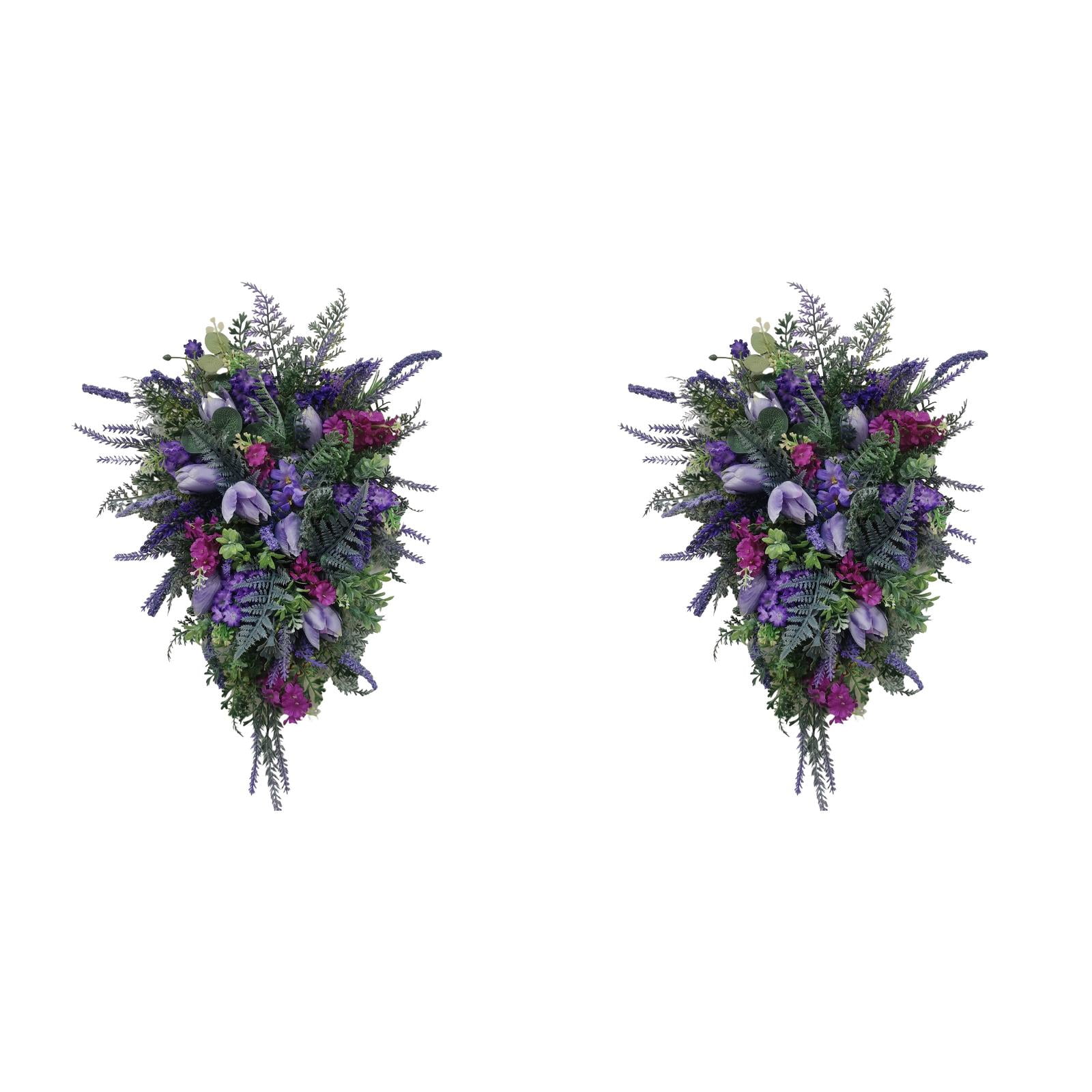 18 Inch Spring Teardrop Swag Floral Wreaths For Front Door, Summer ...