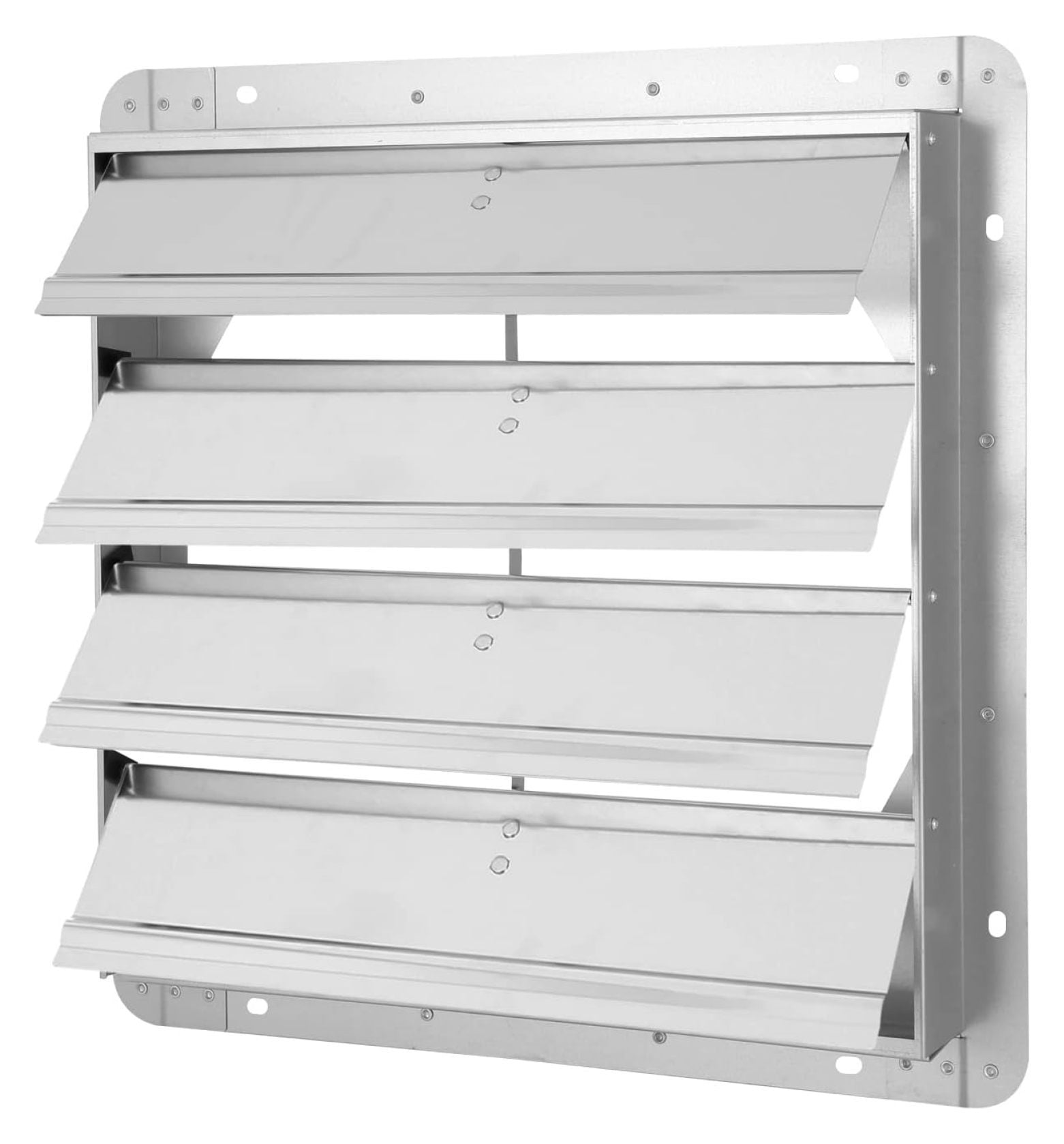 18-Inch Square Aluminum Automatic Gravity Shutter Louver Vent, Silver ...