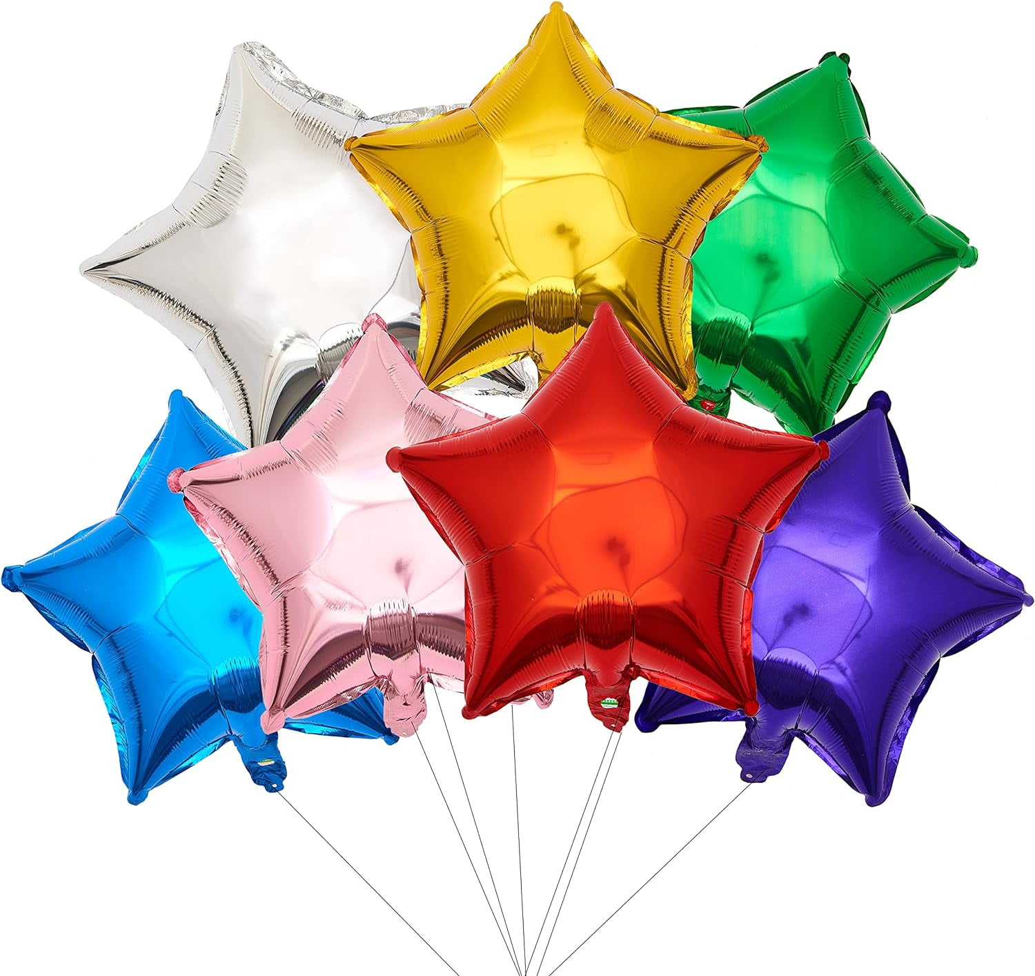 18 Inch Star Shape Foil Balloon,21pcs Multi Mylar Helium Balloons ...