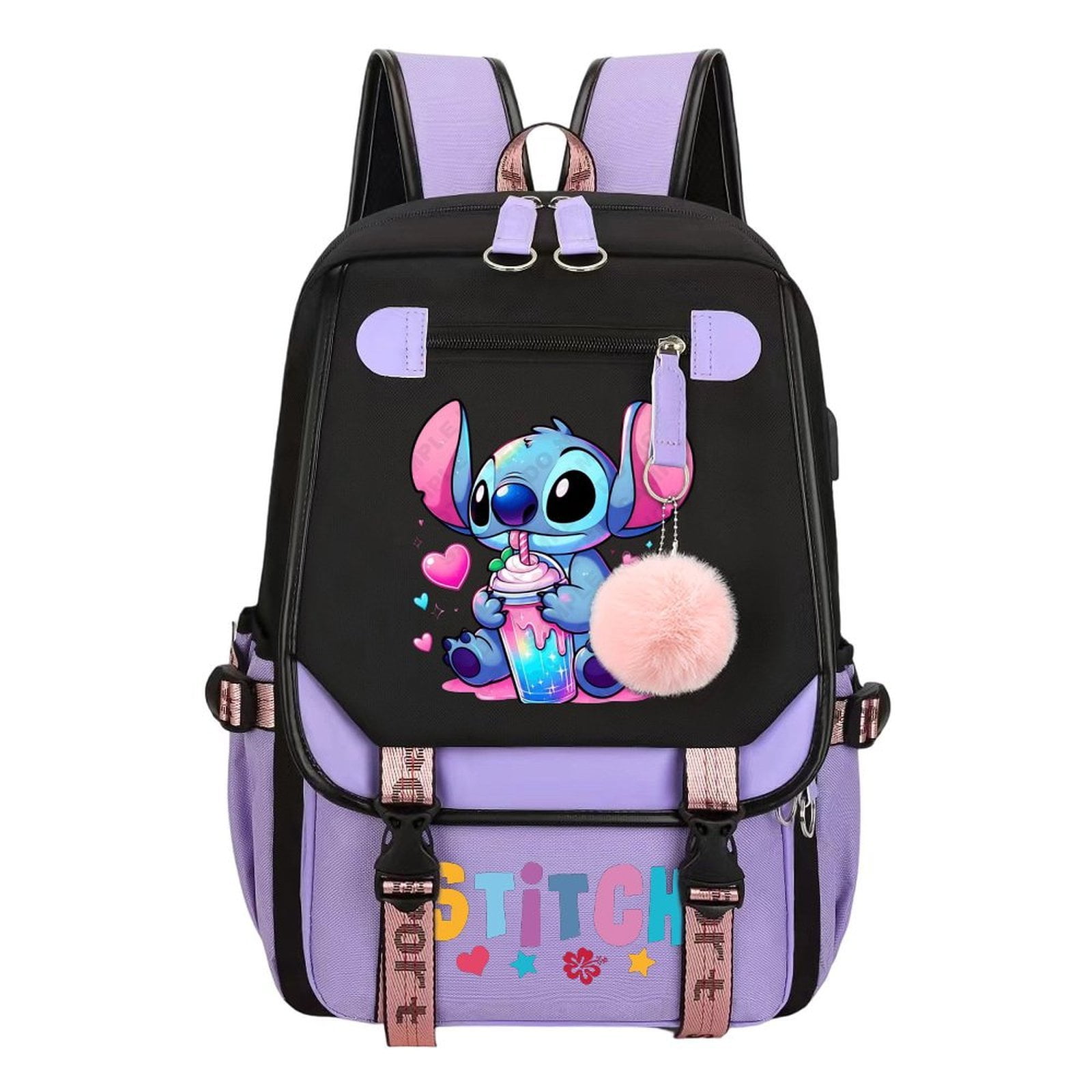 18 Inch Stitch Backpack Cute Laptop Travel Backpack Anime Cartoon ...