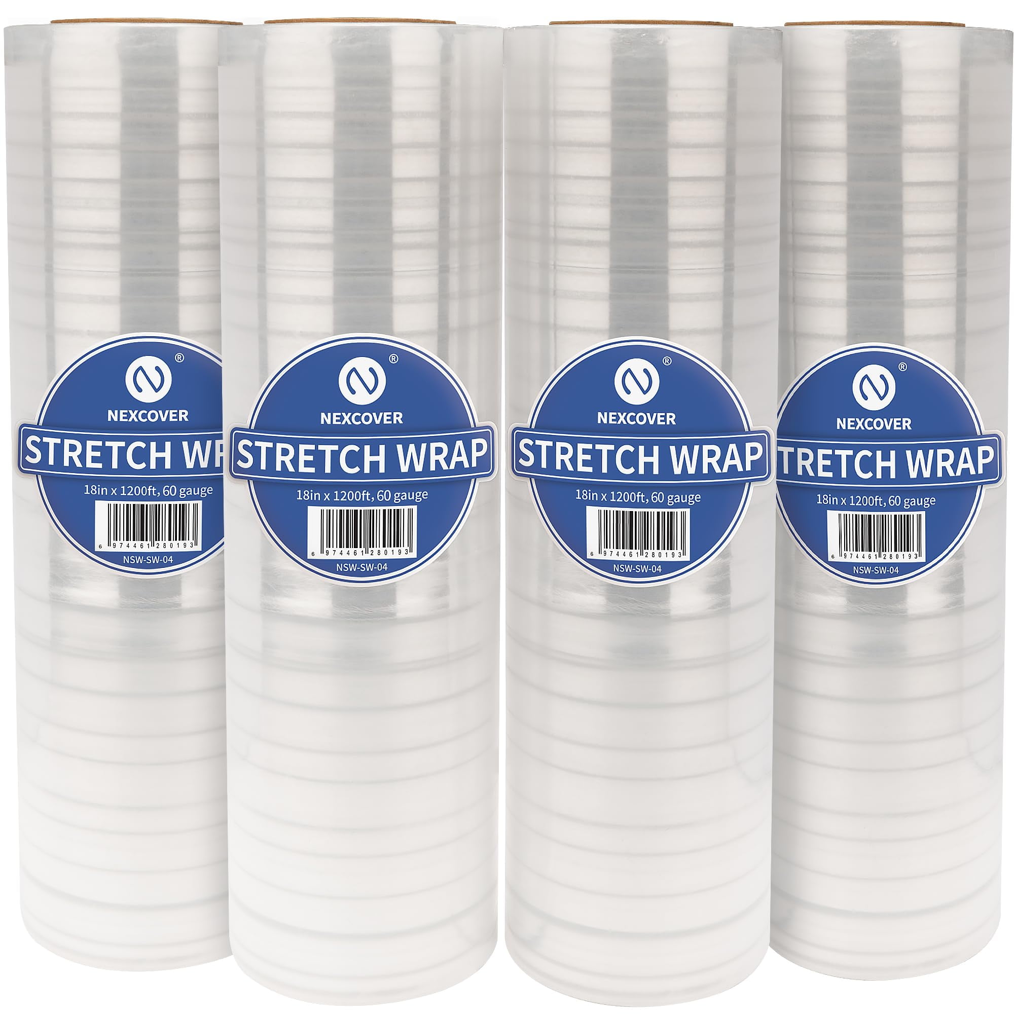 18 Inch Stretch Wrap Film 1200 Feet Clear, 60 Gauge Heavy Duty Pallet ...