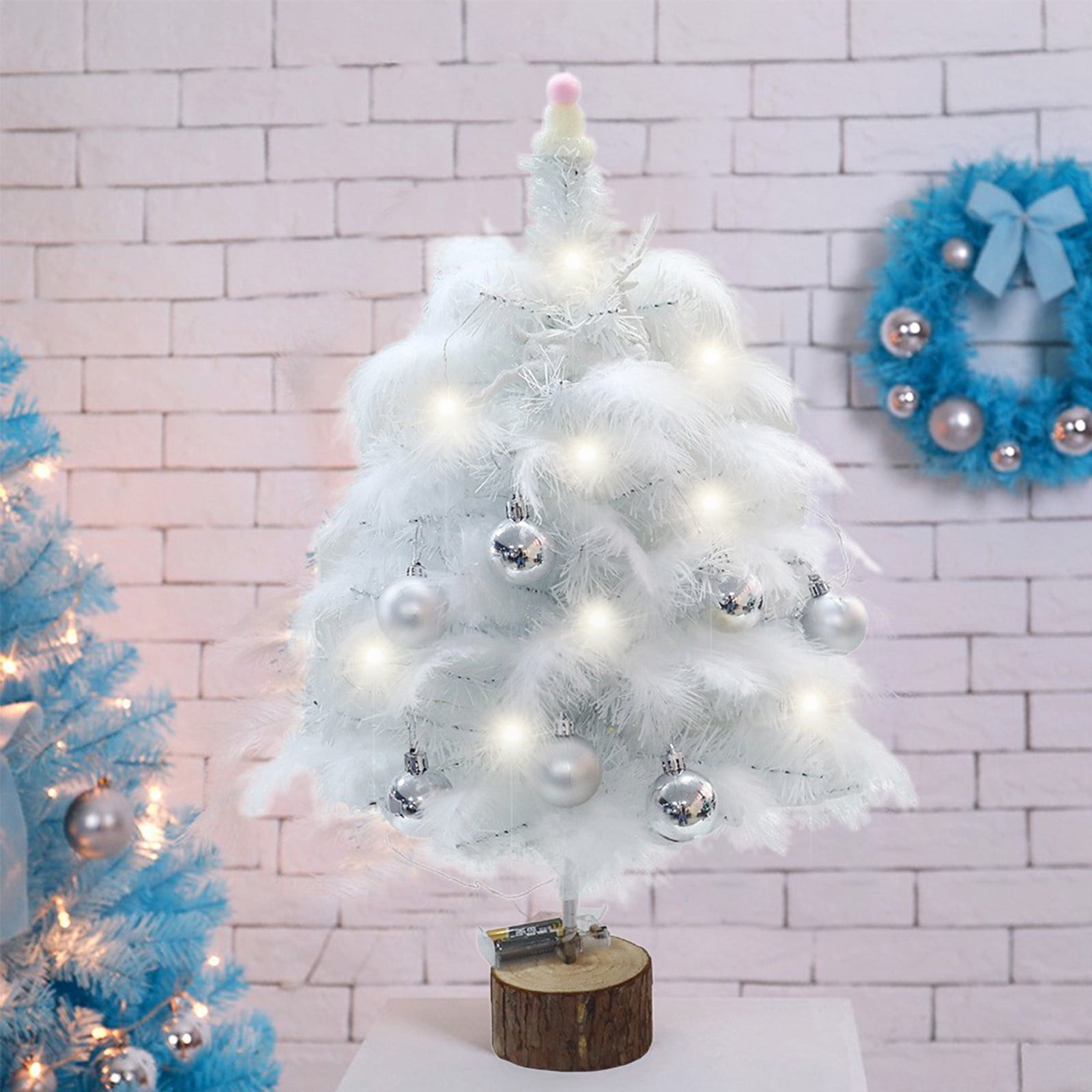 18 Inch Tabletop Christmas Tree with Led Lights, Diy Artificial Tree ...