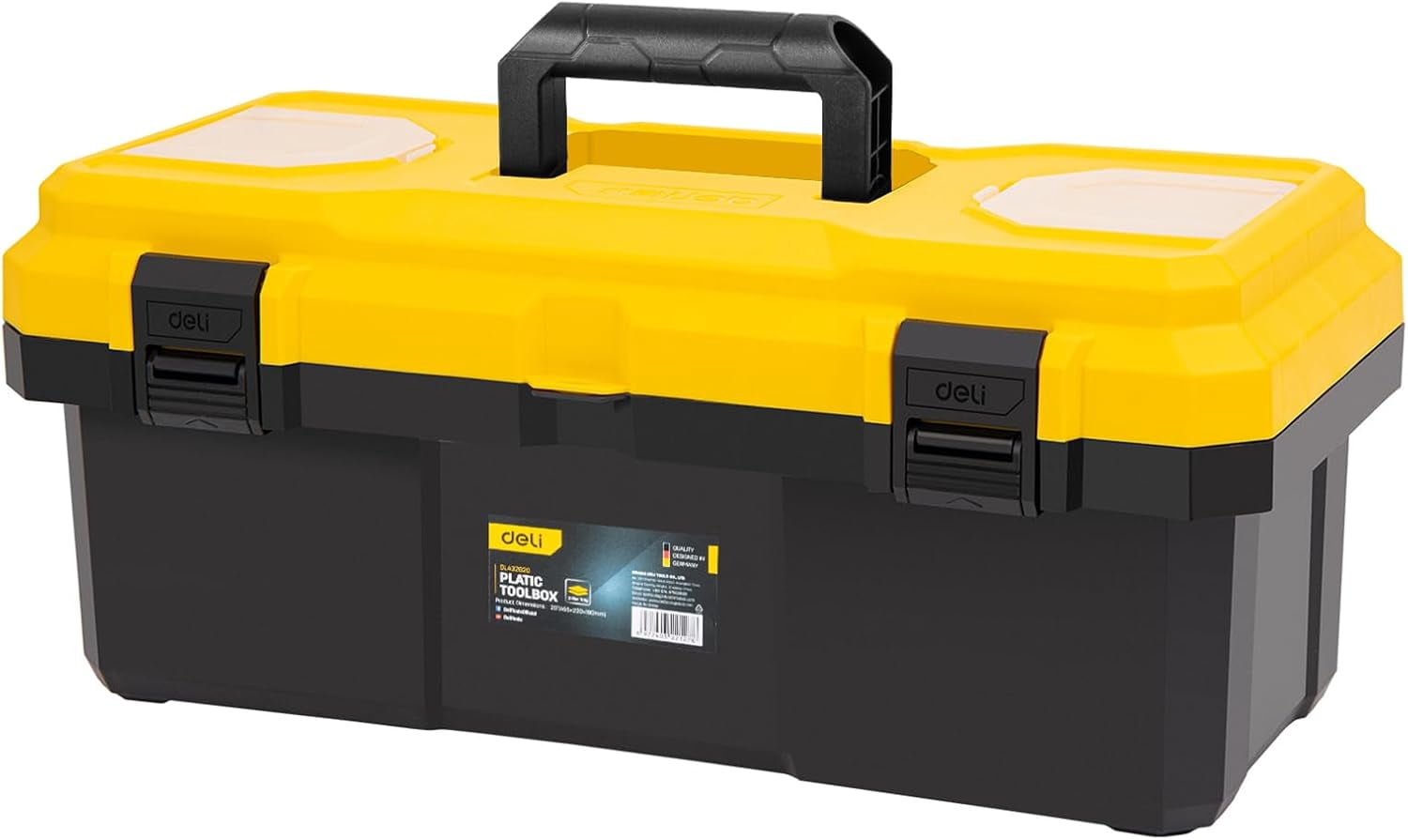 18 Inch Tool Box with Lock, 2-Layer Heavy-Duty Organizer with Removable ...