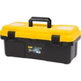18 Inch Tool Box with Lock, 2-Layer Heavy-Duty Organizer with Removable ...