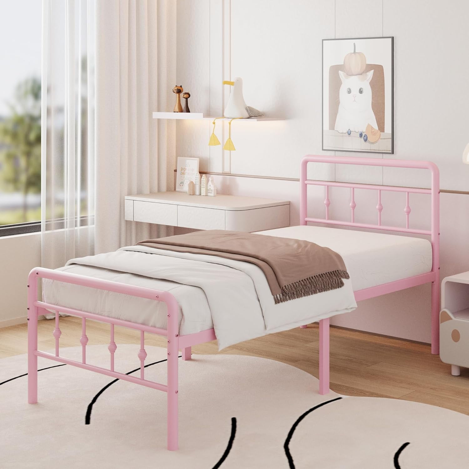 18 Inch Twin XL Bed Frames with Headboard and Footboard, Heavy Duty ...