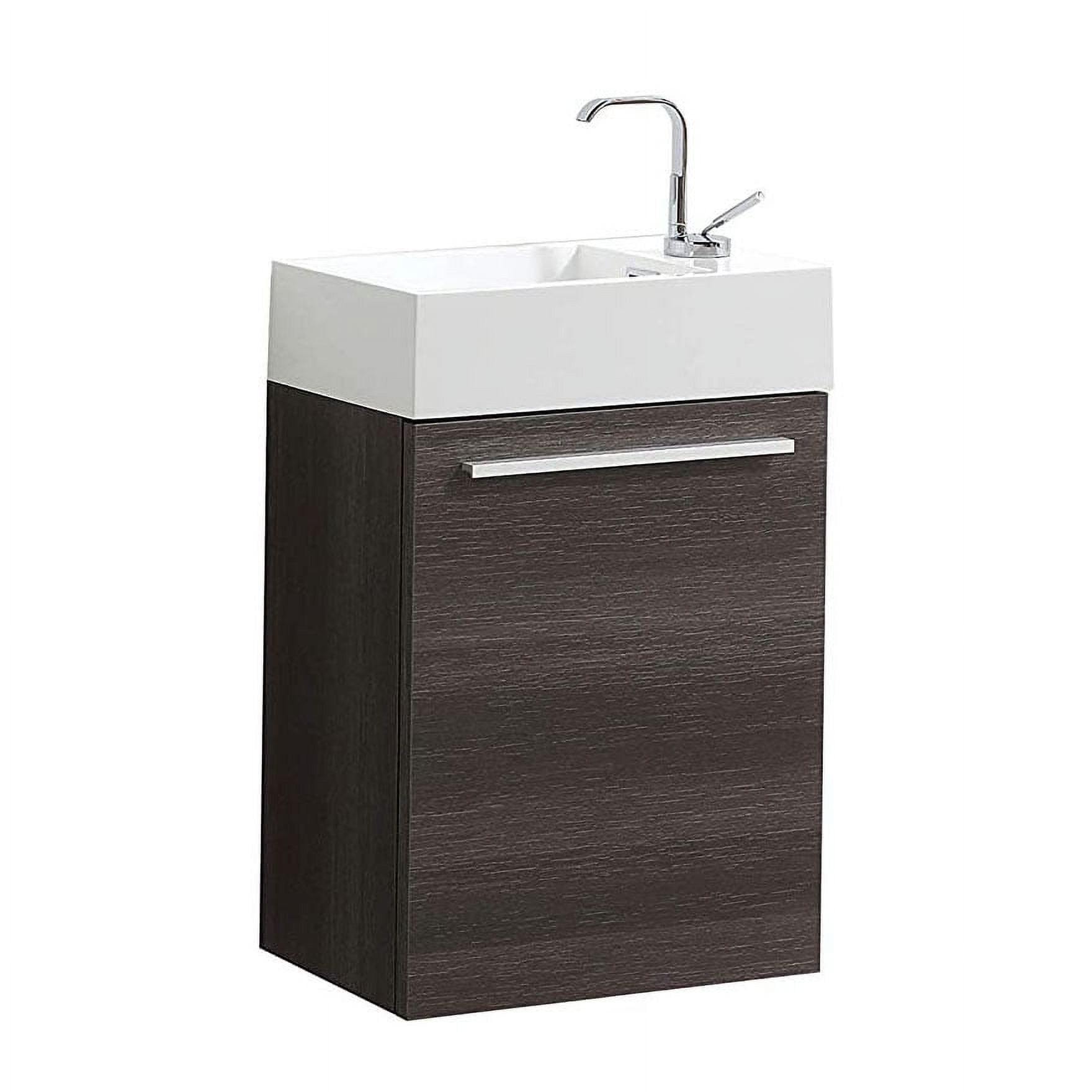 Blossom Colmar 18" Vanity Base Only | Dark Oak | All Wood | Soft Close ...