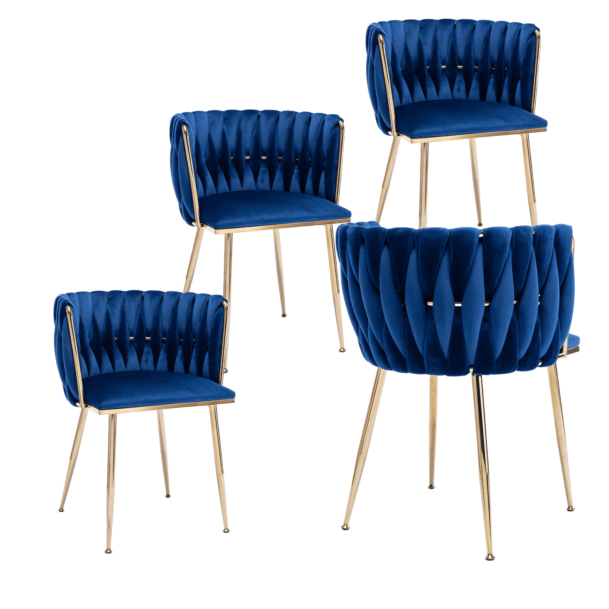 18 Inch Velvet Dining Chairs, Modern Dining Chair with Golden Metal ...