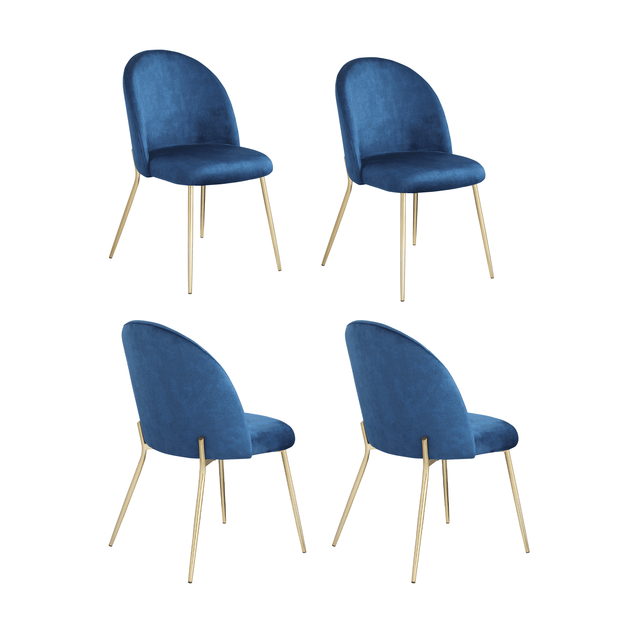 18 Inch Velvet Seat Chair, Modern Dining Chair with High-Density Foam ...
