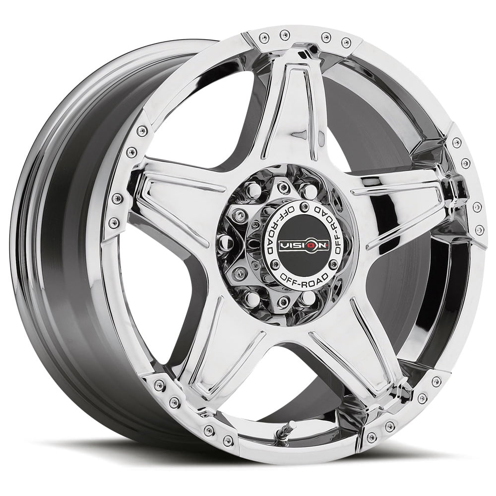18" Inch Vision 395 Wizard 18x9 5x127 (5x5") +12mm Chrome Wheel Rim ...