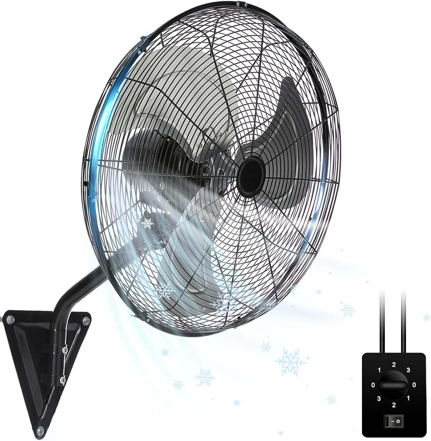 18 Inch 3-Speed High Velocity Wall Mount Fan, 6000 CFM for Commercial ...