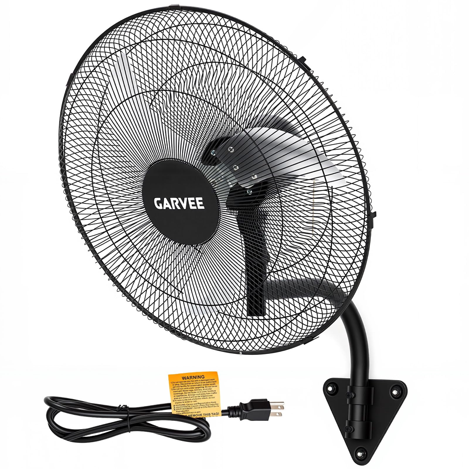 18 Inch Wall Mount Fan Oscillating, 3 Speed 35 CFM High Velocity Wall ...
