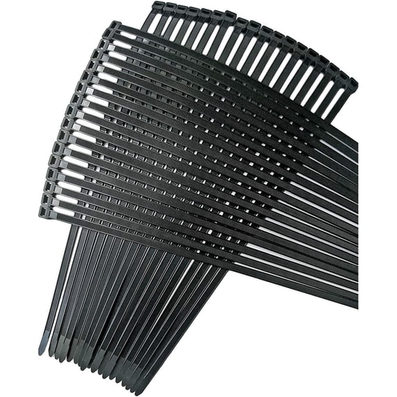 18 Inch Heavy Duty Zip Ties, 100 Pack, Black, 175lb Tensile Strength ...
