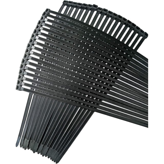 18 Inch Heavy Duty Zip Ties, 100 Pack, Black, 175lb Tensile Strength ...