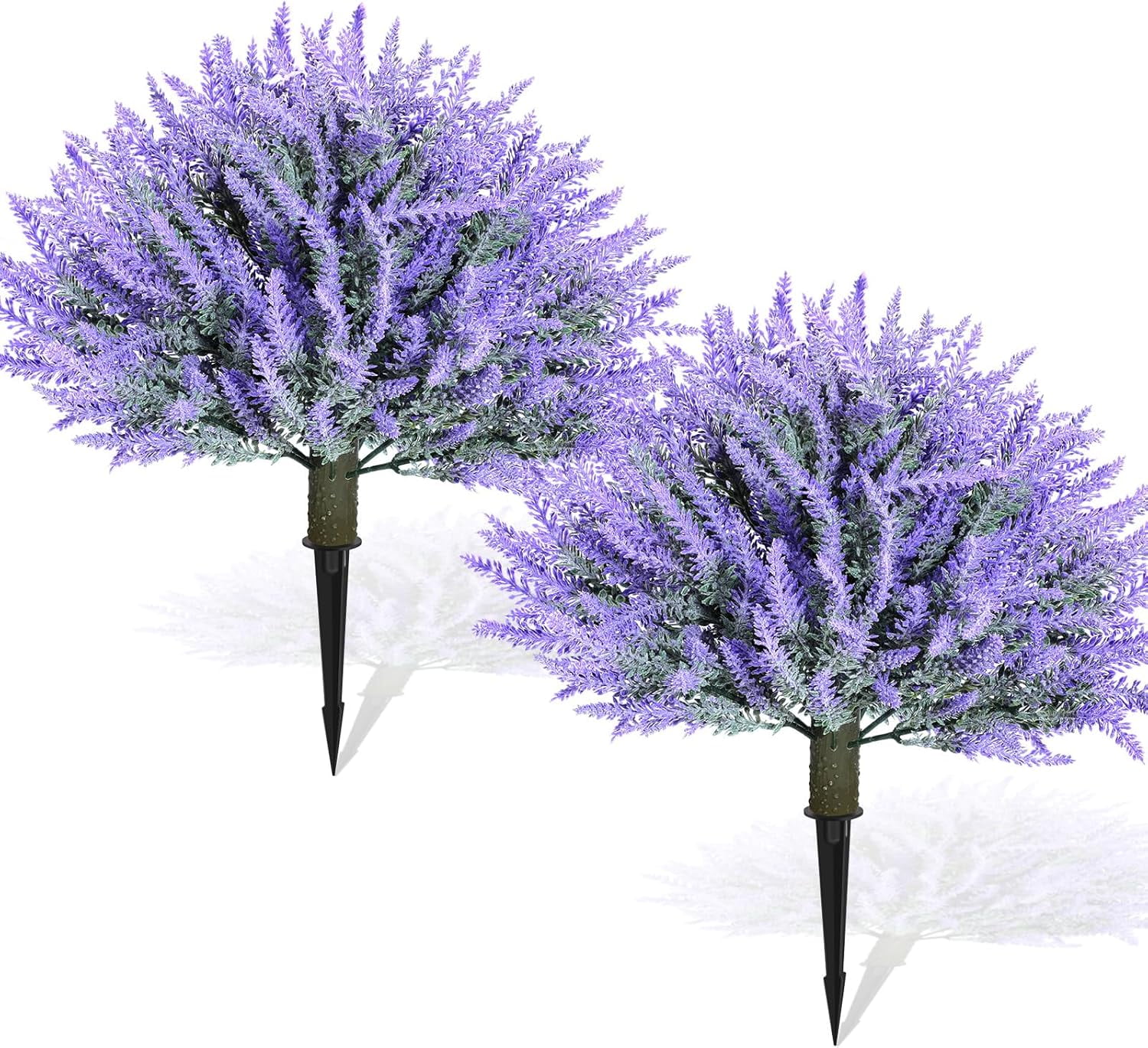18 Inches Artificial Lavender Topiary Ball Trees with Ground Spike UV ...