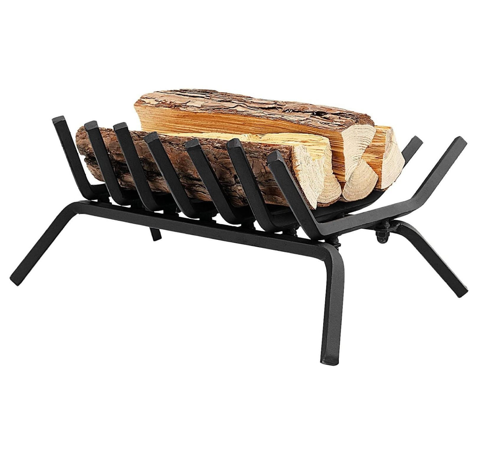 18 Inches Fireplace Grate, Heavy-Duty Steel Fireplace Log Grate w/V ...