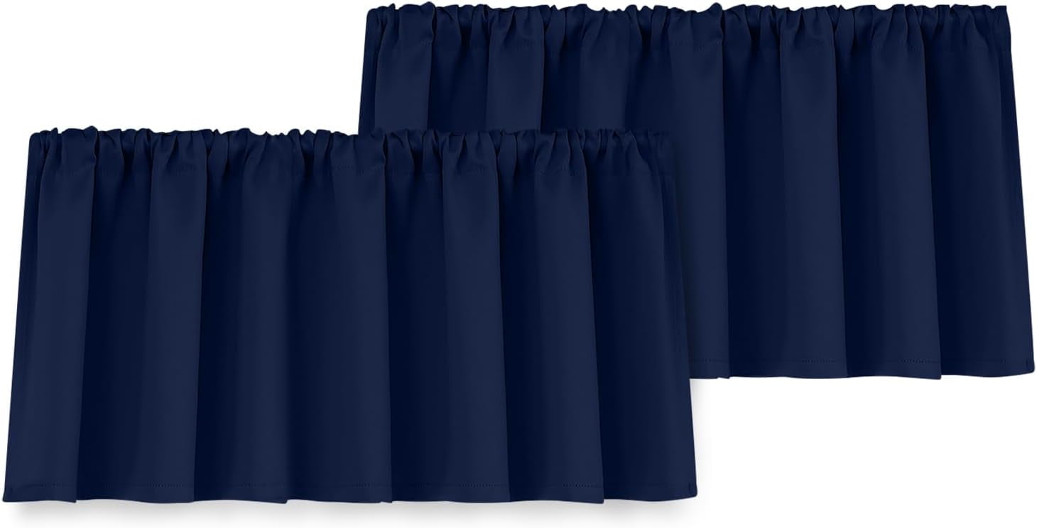 18 Inches Long Blackout Curtain Valances for Kitchen Windows - 2 Panels ...