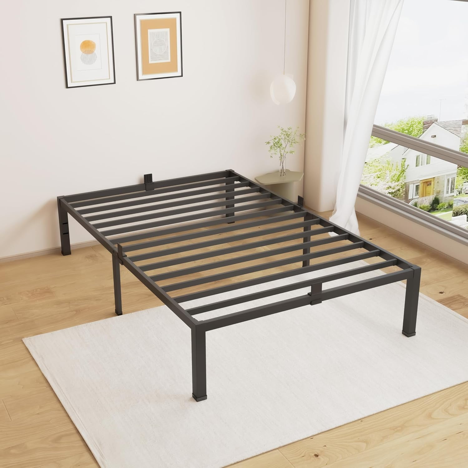 18 Inches Twin Bed Frames, Heavy Duty Metal Platform Bed Frame with ...