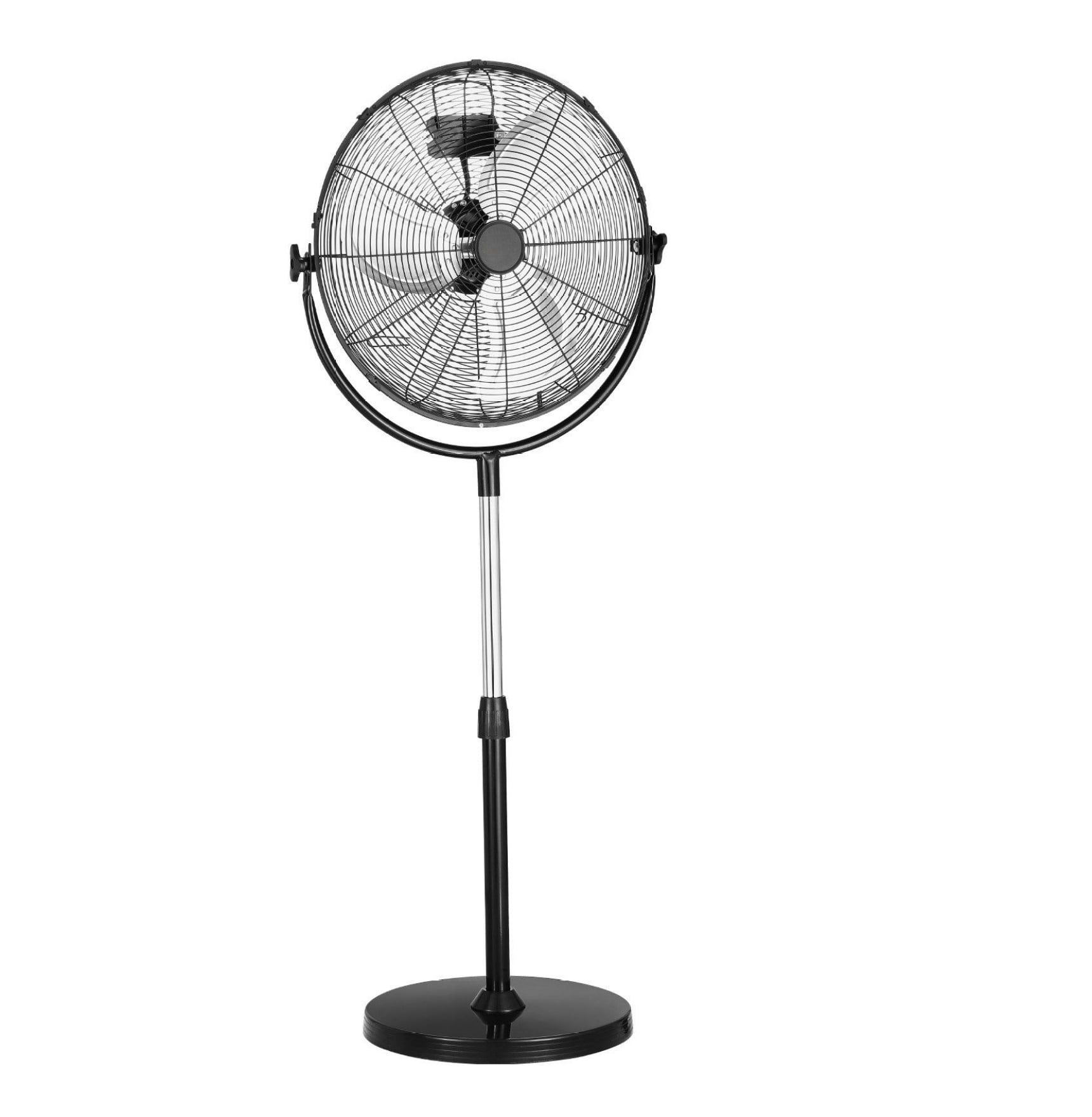 18" Industrial Pedestal Fan - 3 Speed Adjustable Standing Fan, 45.3-57. ...