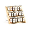 18-Jar Bamboo Spice Rack with Included Spices, Countertop or Drawer Use ...