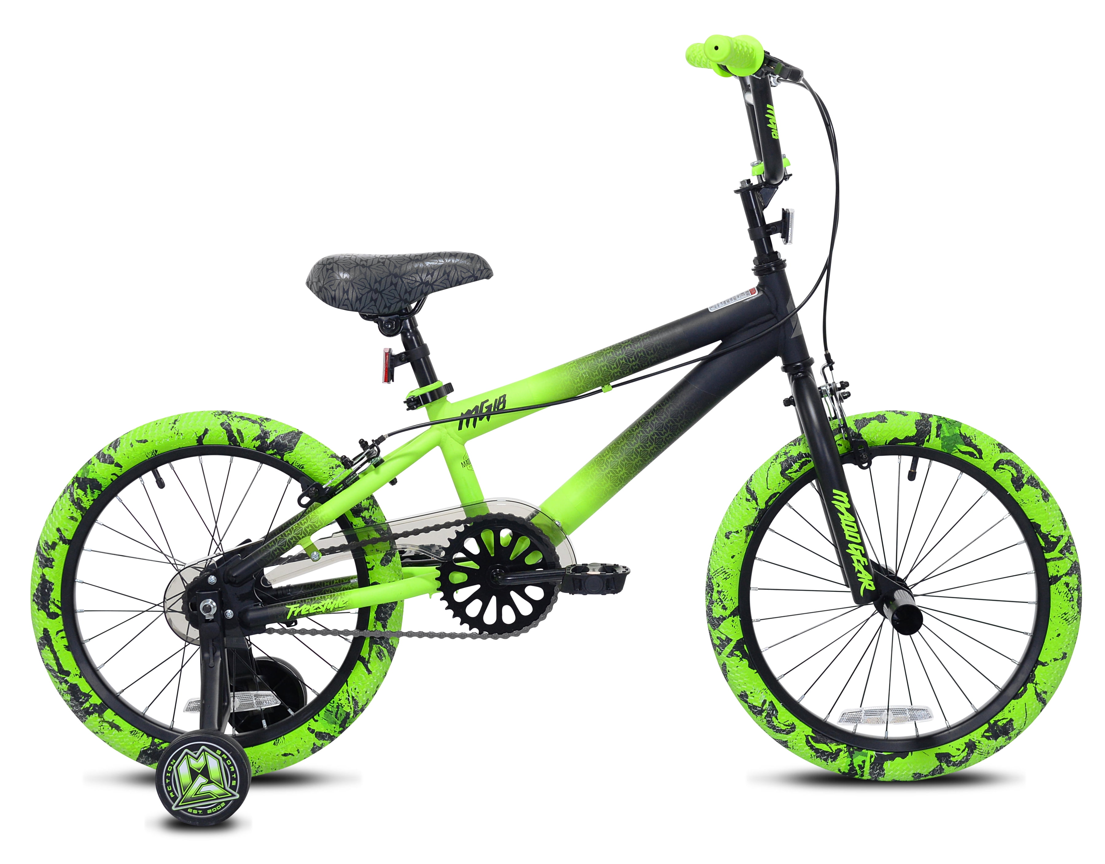 18" Kent Madd Gear BMX Child Bike, Kids Ages 6-12 Years, Black and Green - Walmart.com