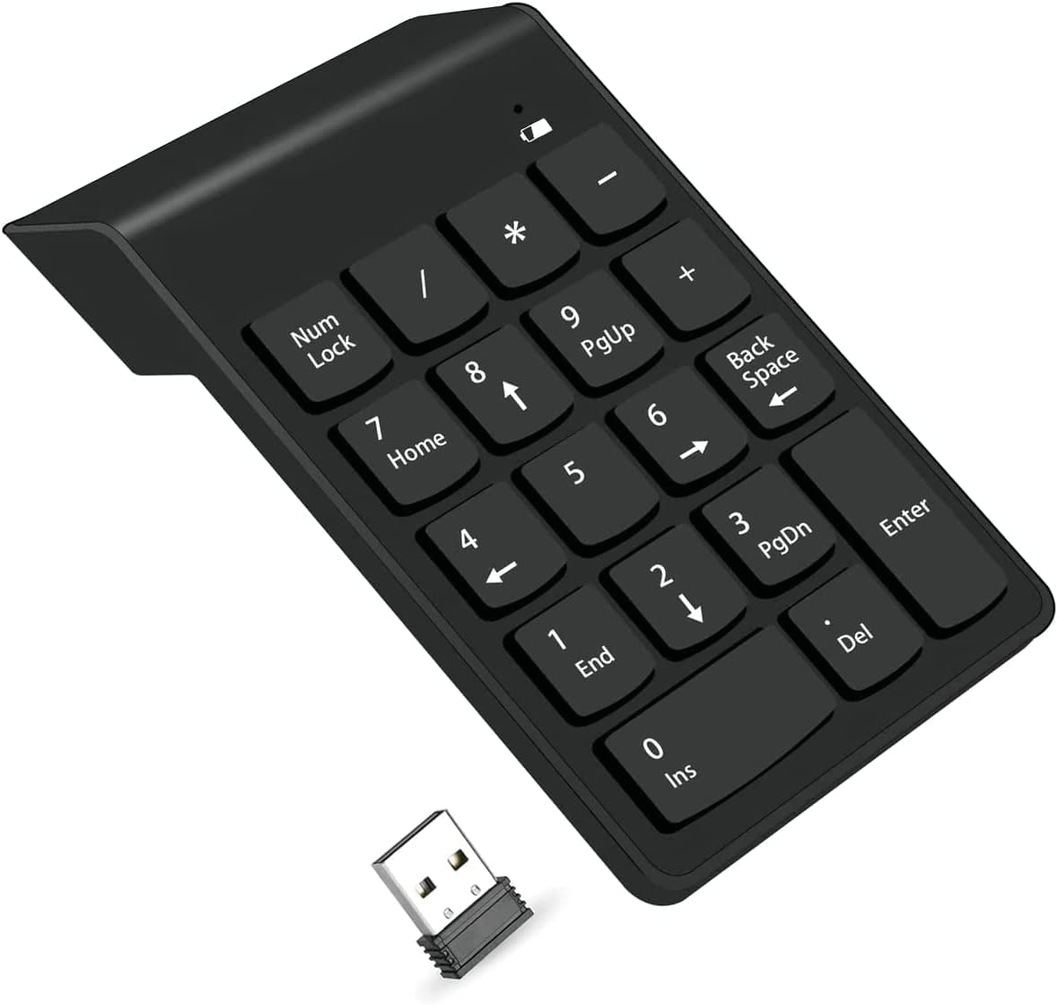 18 Keys Numeric Keypad with 2.4G Mini USB Receiver,Portable Numpad ...