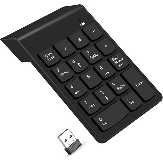 SIISLL Wireless Number Pad, Compact 18 Keys Numeric Keypad with USB ...