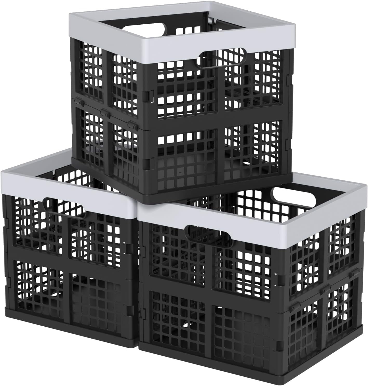 18 L Plastic Stackable Storage Milk Crates, Plastic Square Collapsible ...