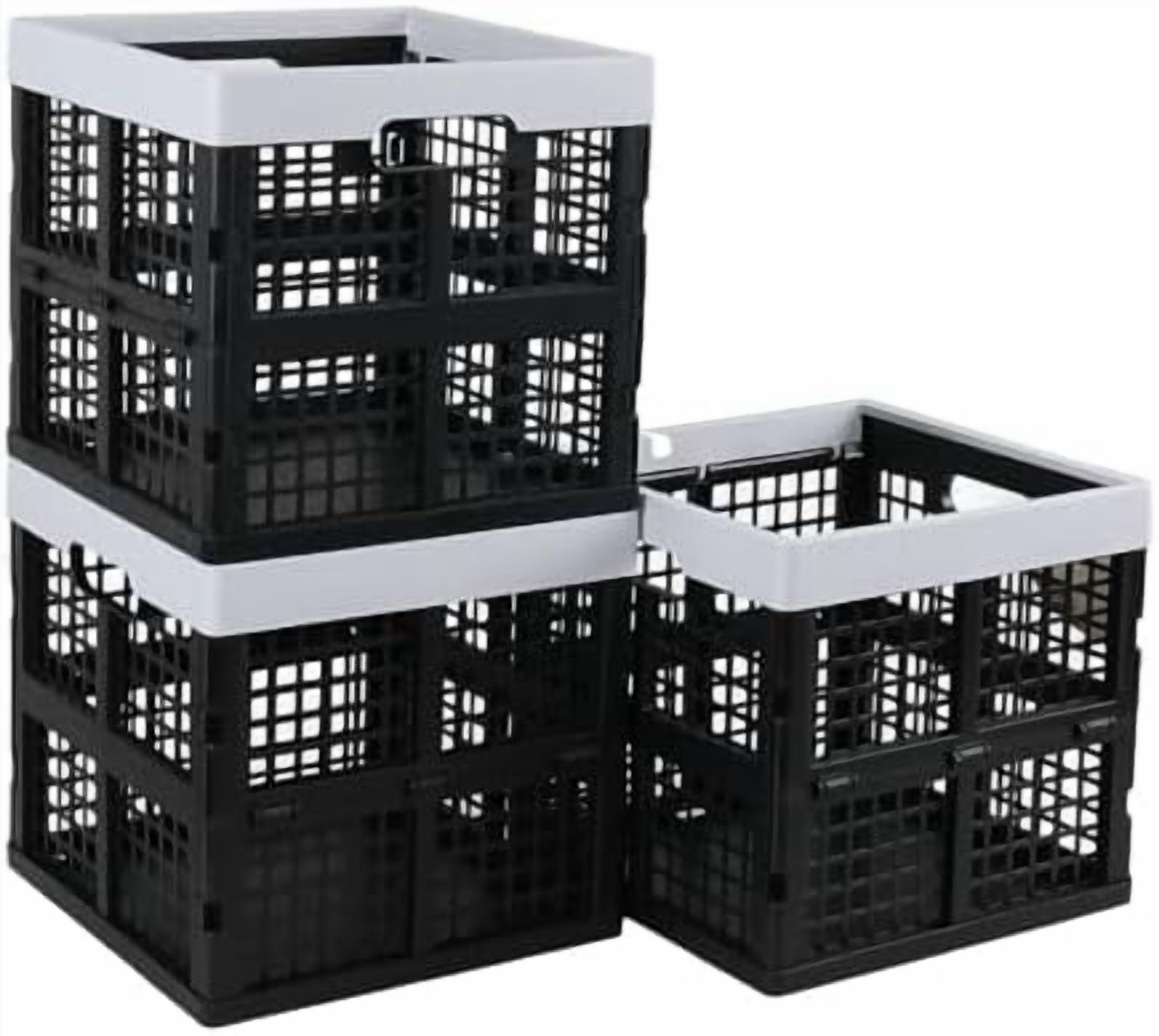 18 L Plastic Stackable Storage Milk Crates, Square Milk Crate, 3 Pack ...