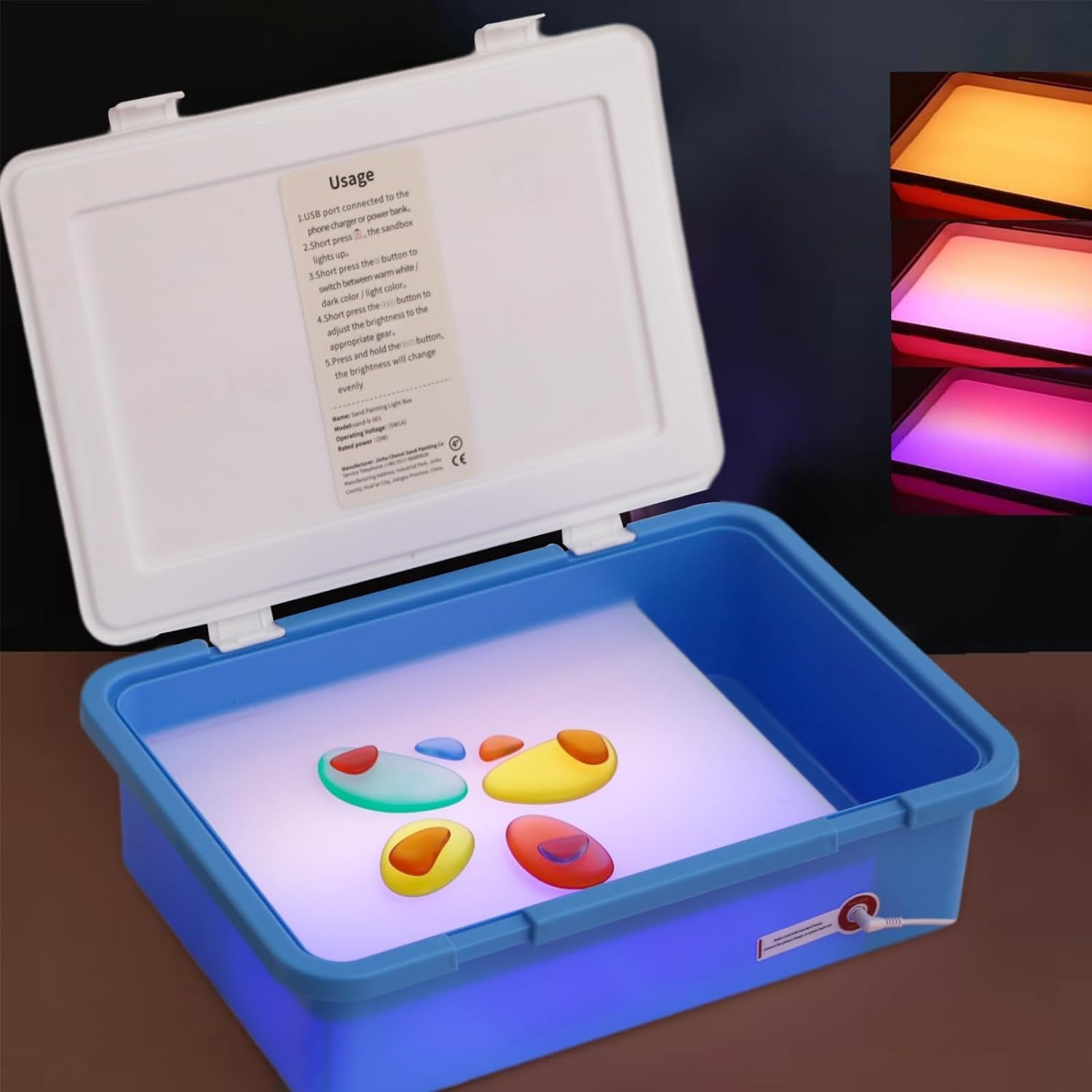 18" LED Light Box 3 Modes (Blue) - Kids Light Table for Sand Painting & Sensory - Walmart.com