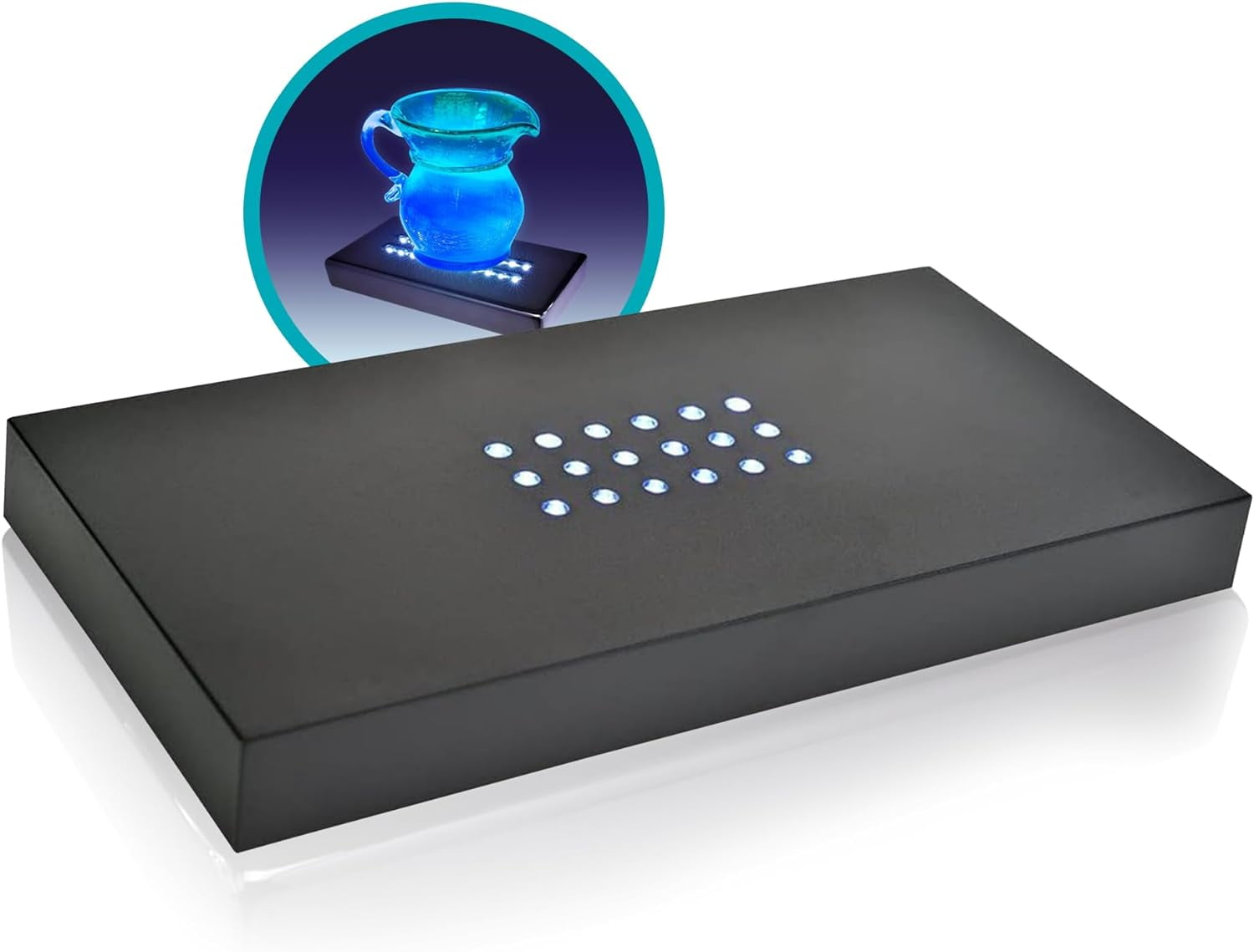 18 LED Light Stand Base - Rectangle Display Pedestal for 3D Crystal ...