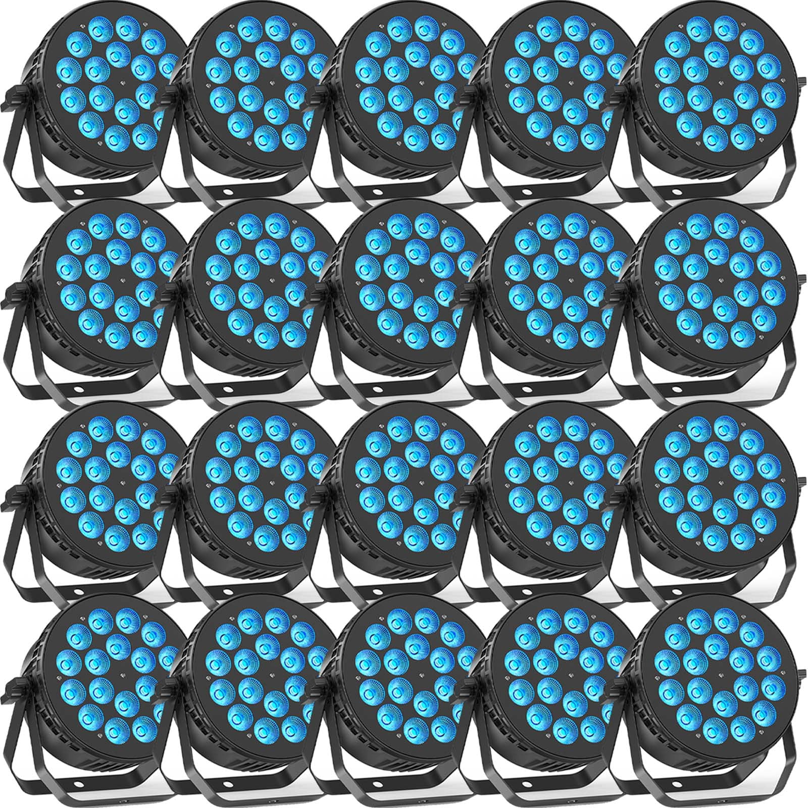 18 LED Par Light DJ Lights, Cast Aluminum RGBW Stage Lights w/ DMX ...